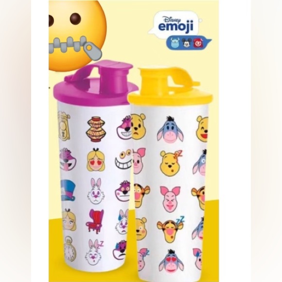 Tupperware | Kitchen | Tupperware Vintage Disney Emoji Tumblers Set Of ...